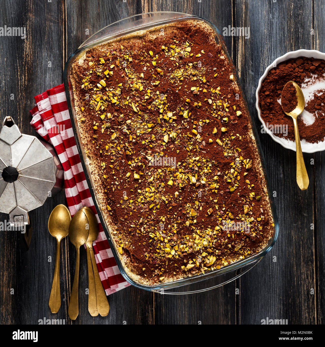 traditional Italian dessert with coffee, cocoa and mascarpone cheese ...