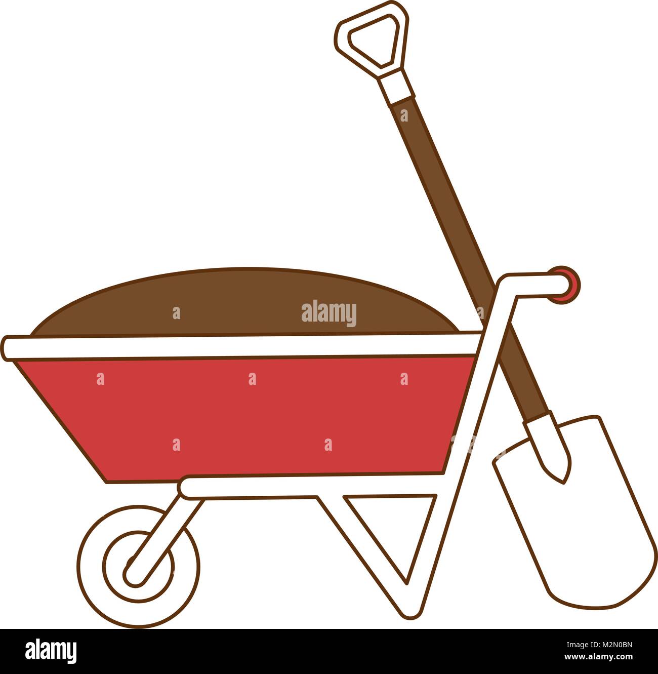 Wheelbarrow ground shovel Stock Vector Images - Alamy