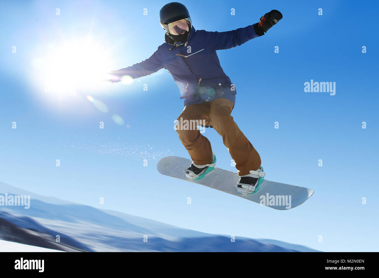 Young woman outdoor skiing Stock Photo - Alamy