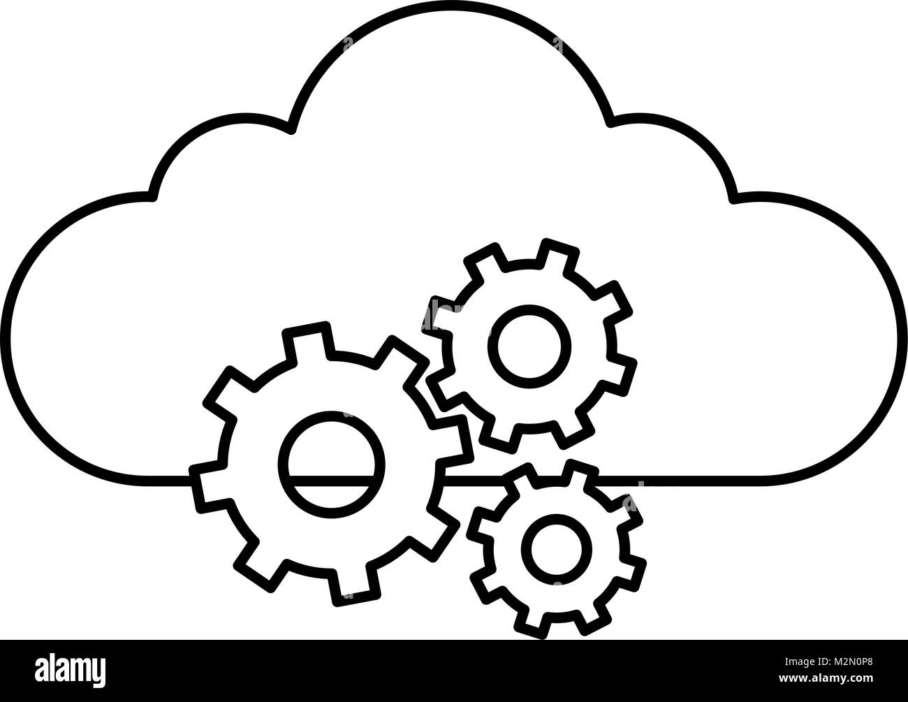 cloud computing with gears Stock Vector Image & Art - Alamy