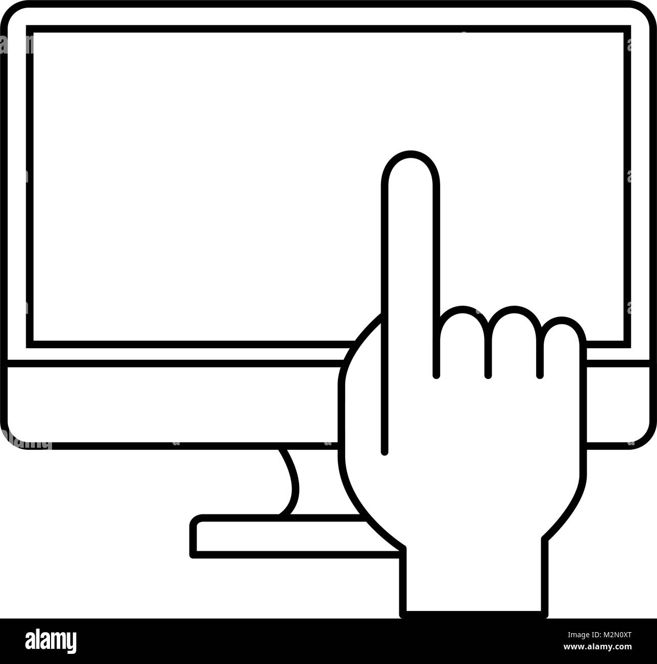monitor computer with hand user Stock Vector Image & Art - Alamy