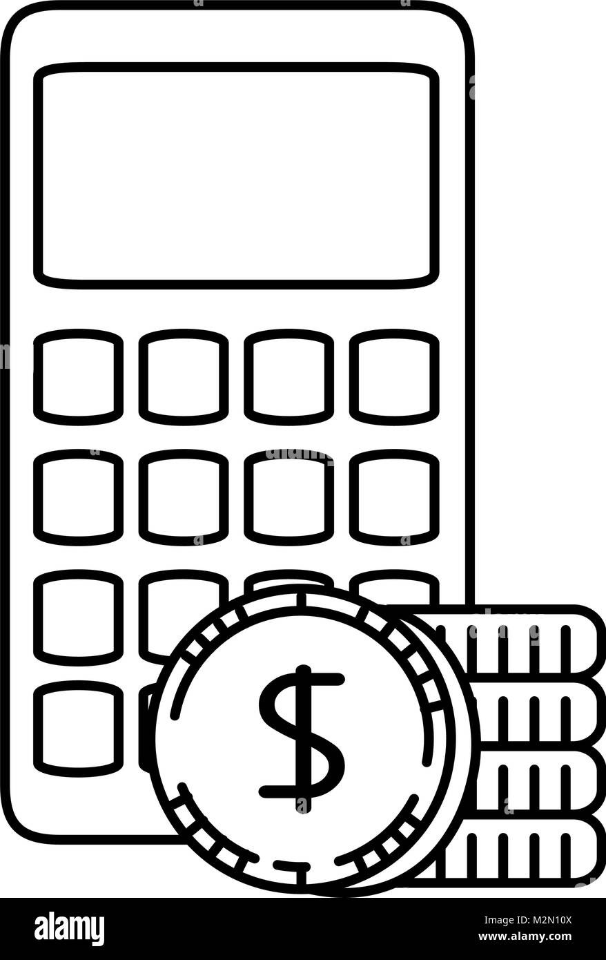 calculator math with coins Stock Vector Image & Art - Alamy
