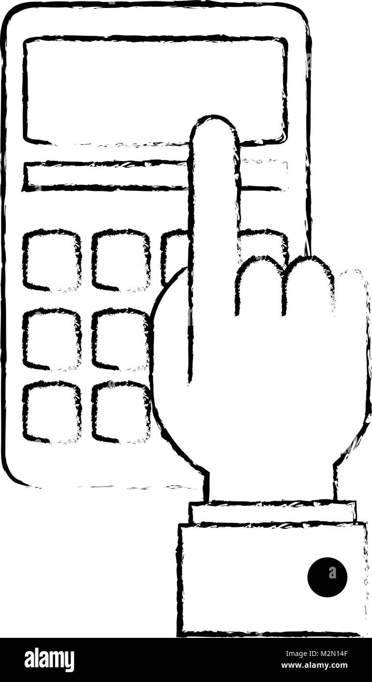 hands with calculator math isolated icon Stock Vector Image & Art - Alamy
