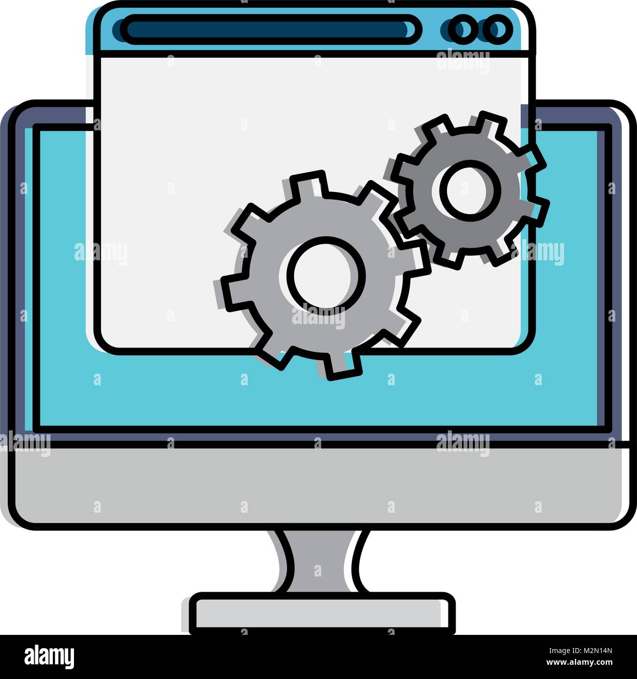 monitor computer with gears Stock Vector Image & Art - Alamy