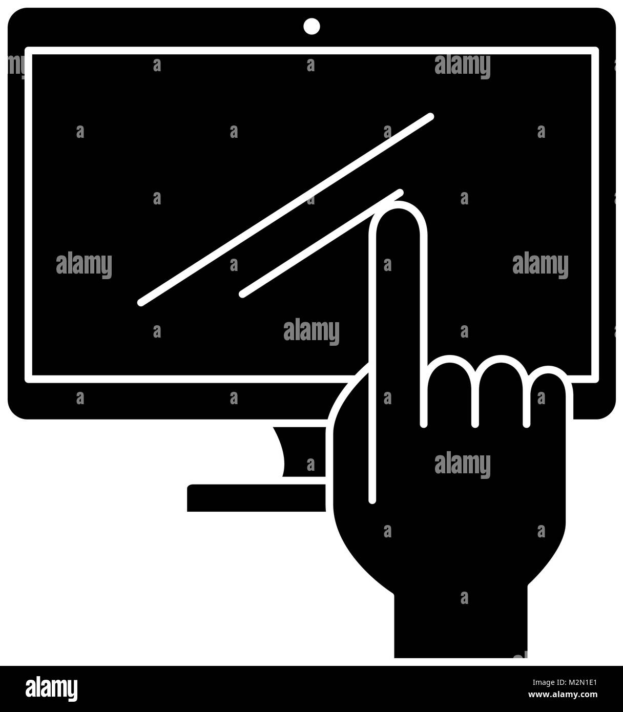monitor computer with hand user Stock Vector Image & Art - Alamy
