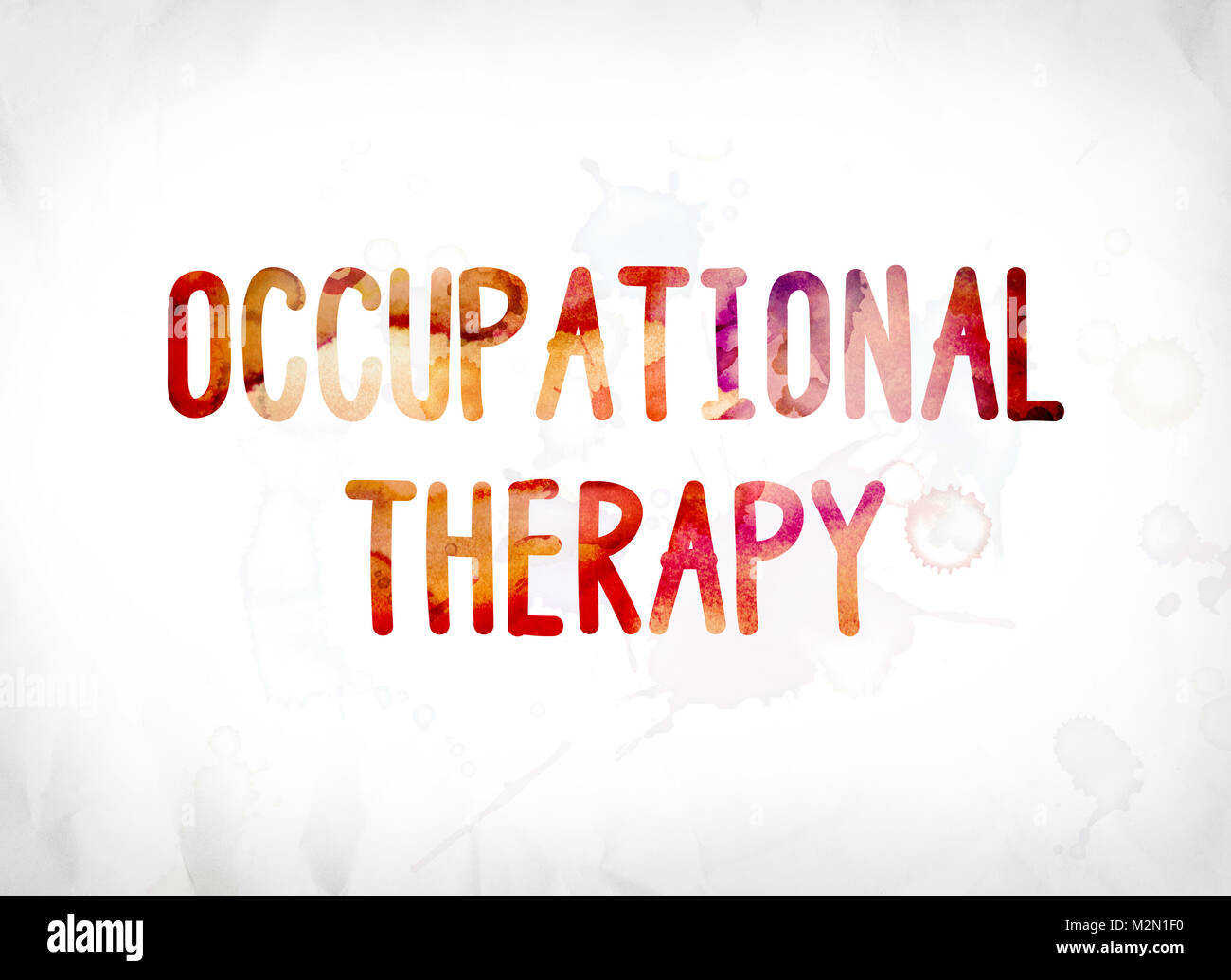 The words Occupational Therapy concept and theme painted in colorful ...