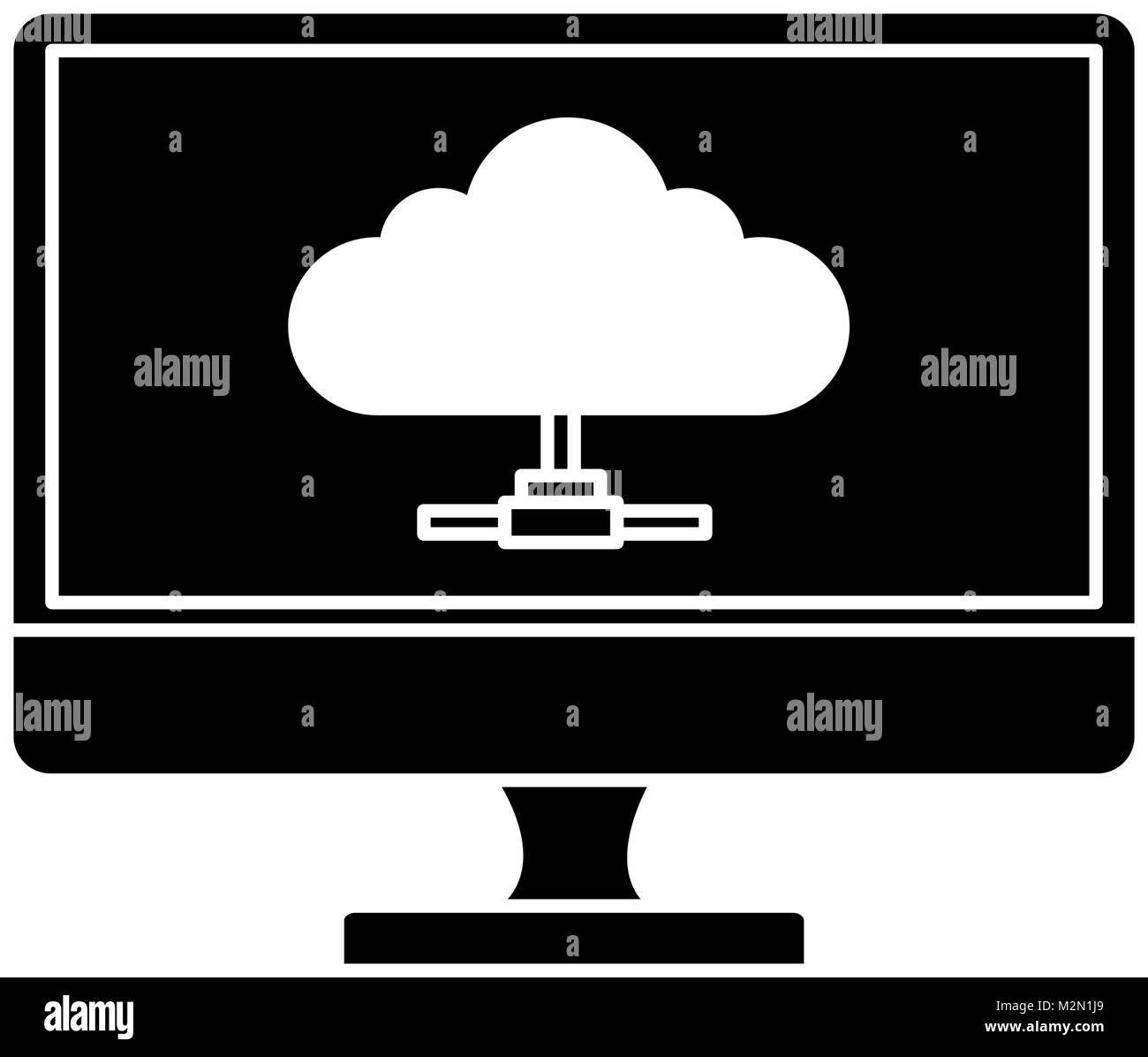 Desktop computer cloud image Black and White Stock Photos & Images - Alamy
