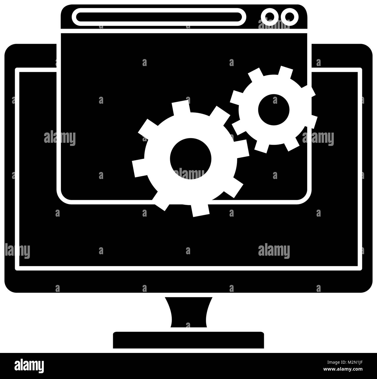 monitor computer with gears Stock Vector Image & Art - Alamy