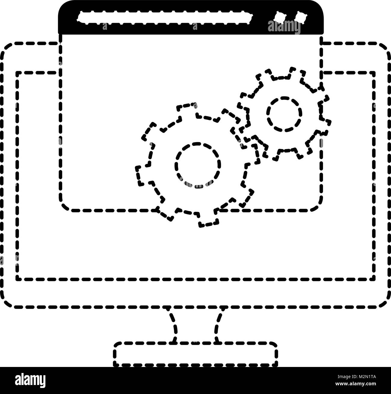 monitor computer with gears Stock Vector Image & Art - Alamy
