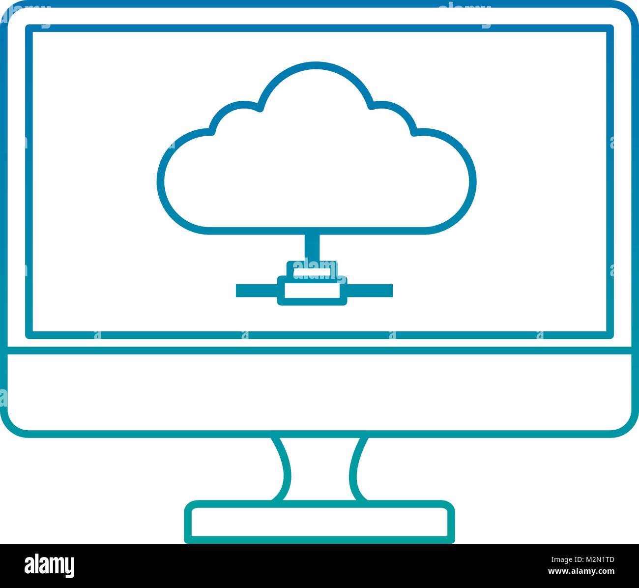 monitor computer with cloud computing Stock Vector Image & Art - Alamy