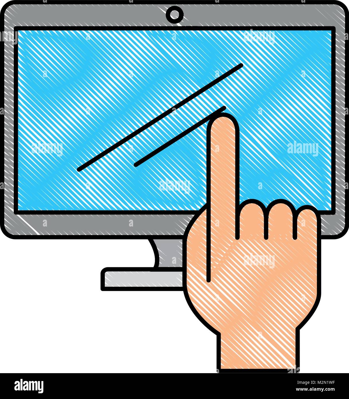 monitor computer with hand user Stock Vector Image & Art - Alamy