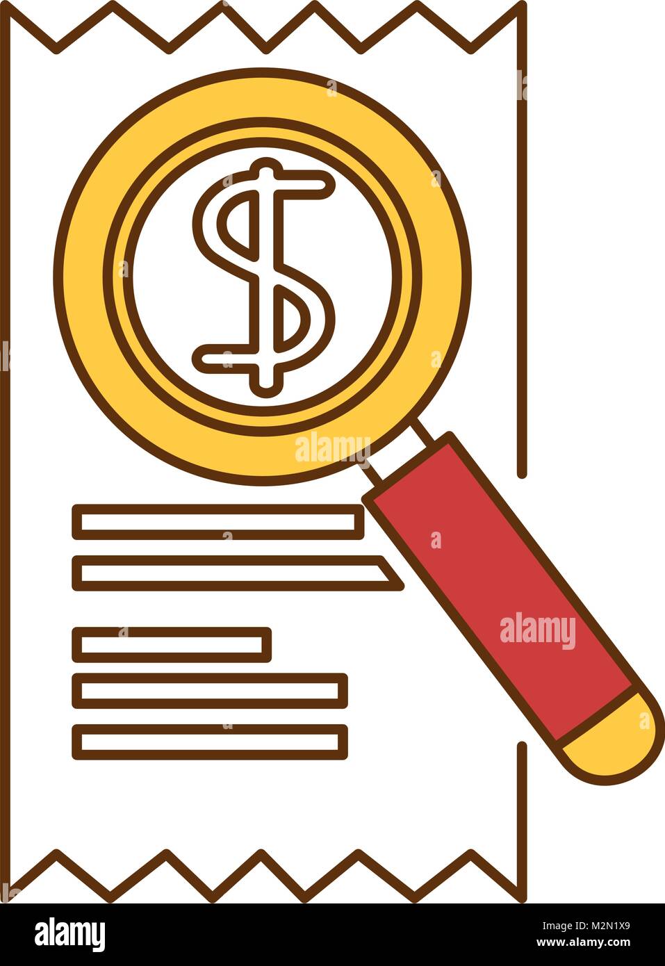 magnifying glass with receipt Stock Vector Image & Art - Alamy