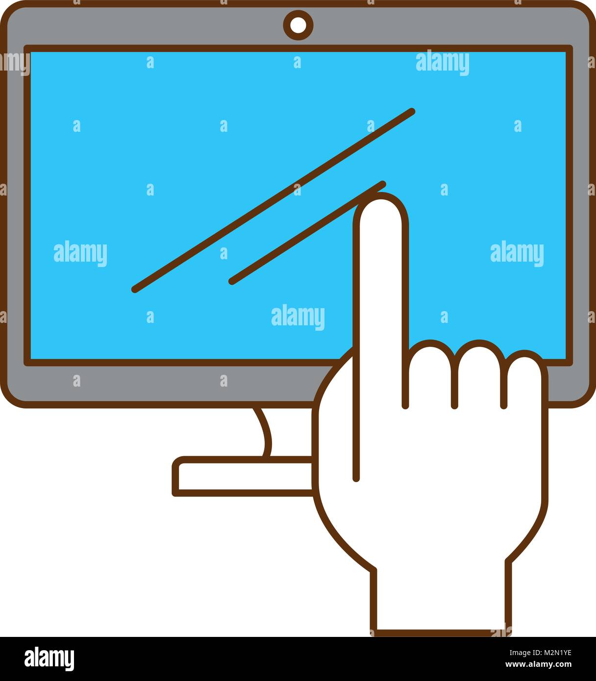 monitor computer with hand user Stock Vector Image & Art - Alamy