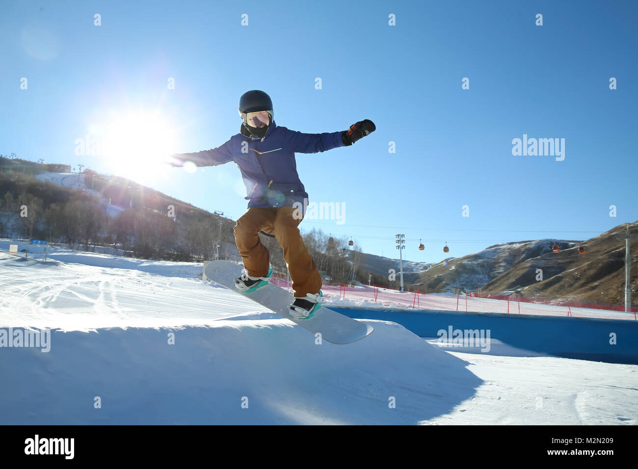 Young woman outdoor skiing Stock Photo - Alamy