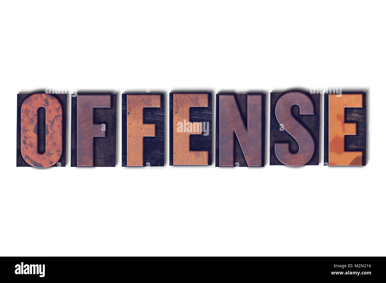 The word Offense concept and theme written in vintage wooden ...