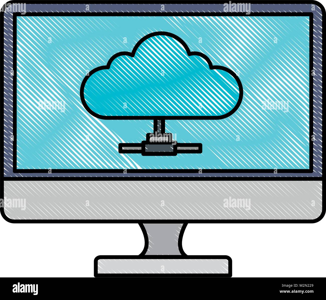 monitor computer with cloud computing Stock Vector Image & Art - Alamy