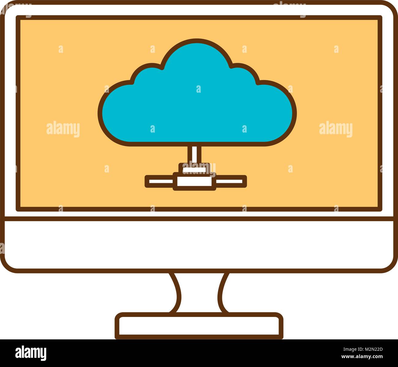 monitor computer with cloud computing Stock Vector Image & Art - Alamy
