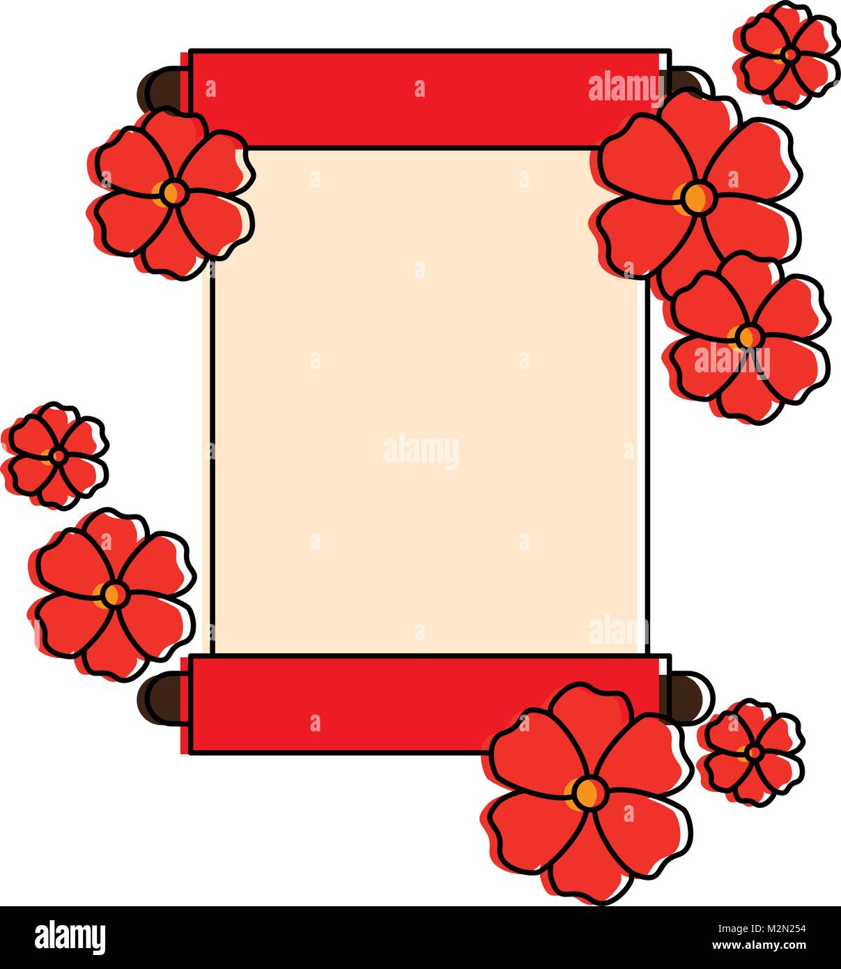 chinese papyrus with flowers Stock Vector Image & Art - Alamy