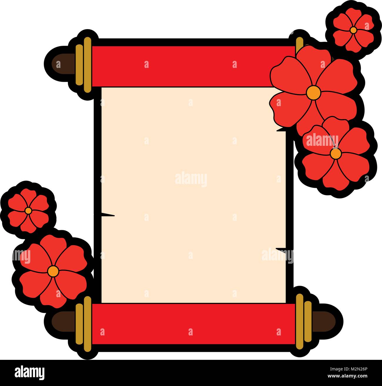chinese papyrus with flowers Stock Vector Image & Art - Alamy