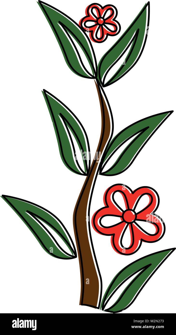 beautiful flower with branch Stock Vector Image & Art - Alamy