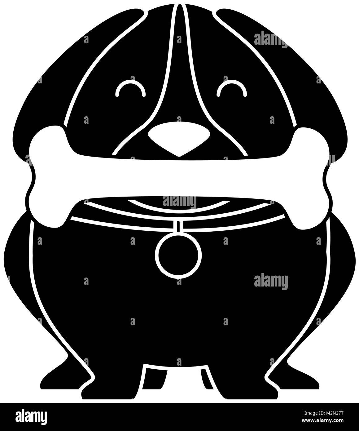 cute dog with bone Stock Vector Image & Art - Alamy