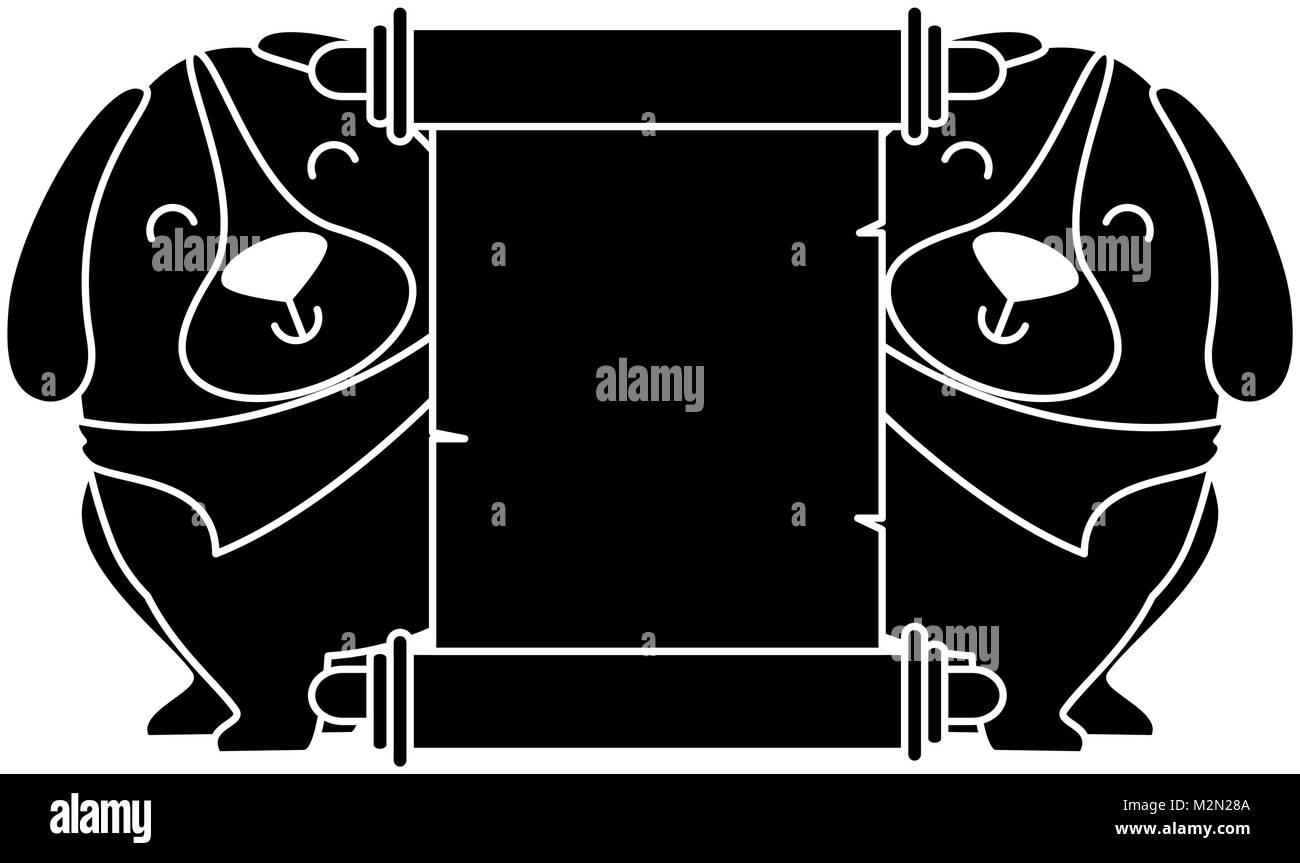 cute dogs with banner Stock Vector Image & Art - Alamy