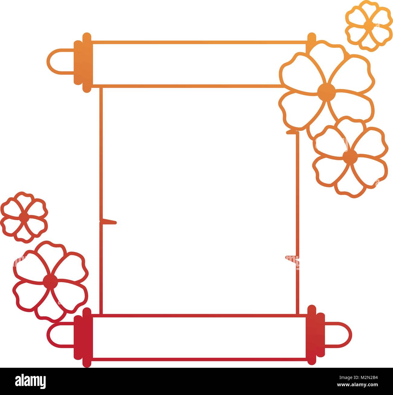 chinese papyrus with flowers Stock Vector Image & Art - Alamy