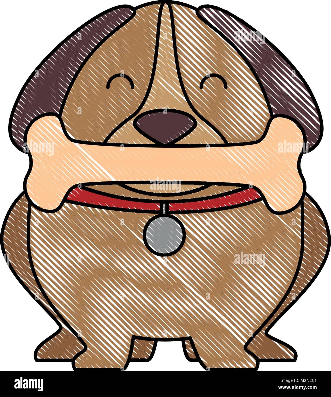 cute dog with bone Stock Vector Image & Art - Alamy