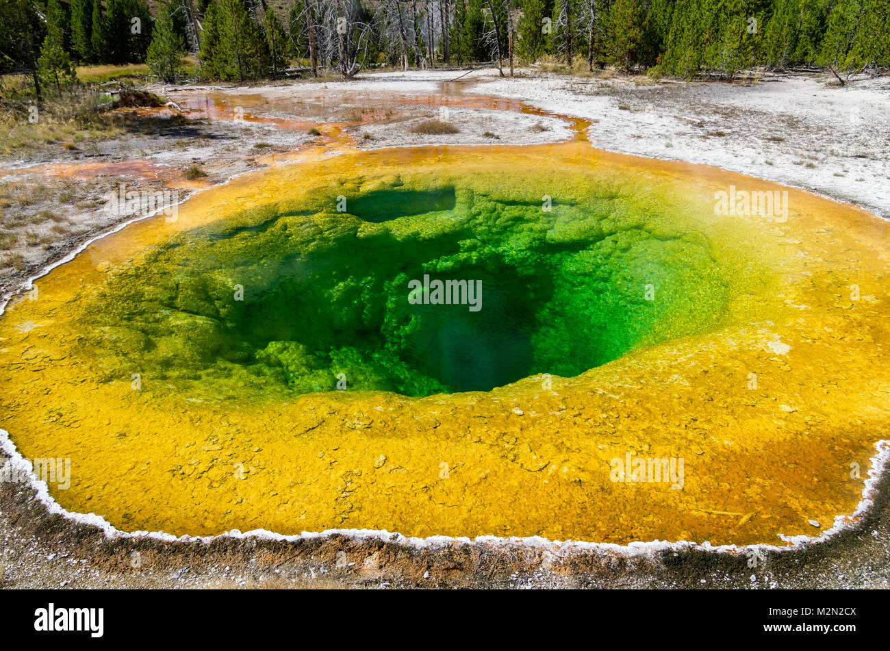 Morning Glory Pool in the Upper Geyser Basin is one of the iconic ...