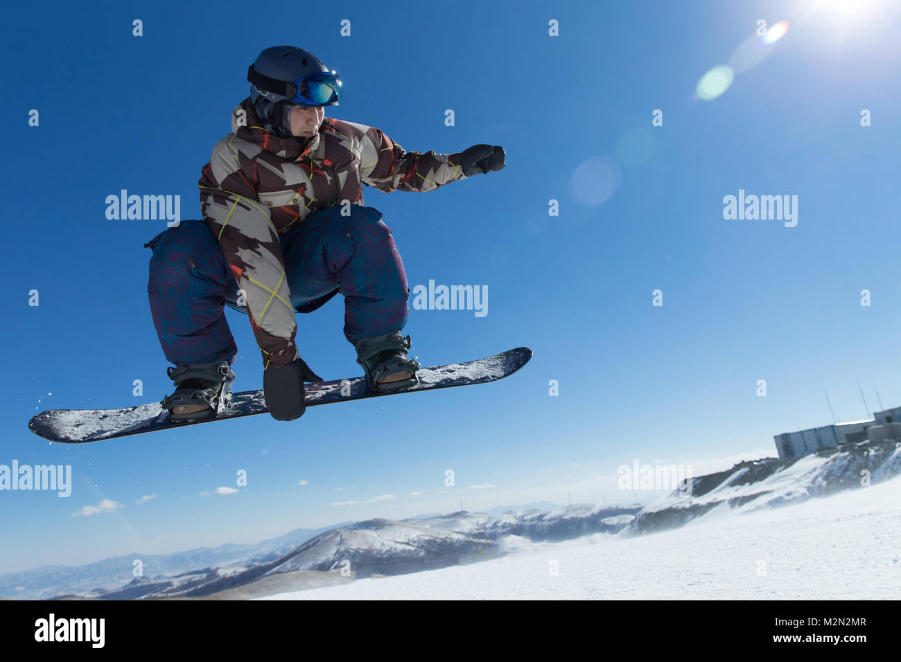 Young men outdoor skiing Stock Photo - Alamy