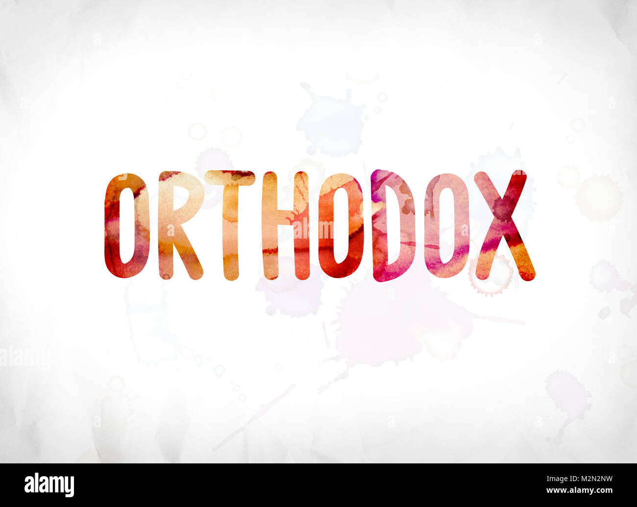 The word Orthodox concept and theme painted in colorful watercolors on ...