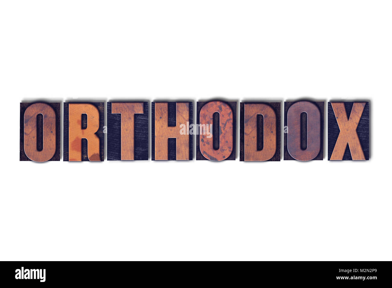 The word Orthodox concept and theme written in vintage wooden ...