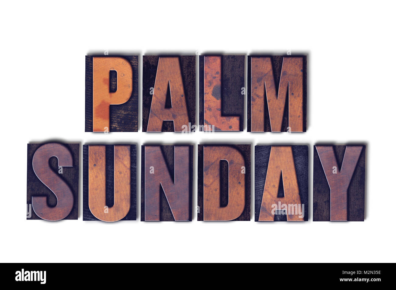 The words Palm Sunday concept and theme written in vintage wooden ...