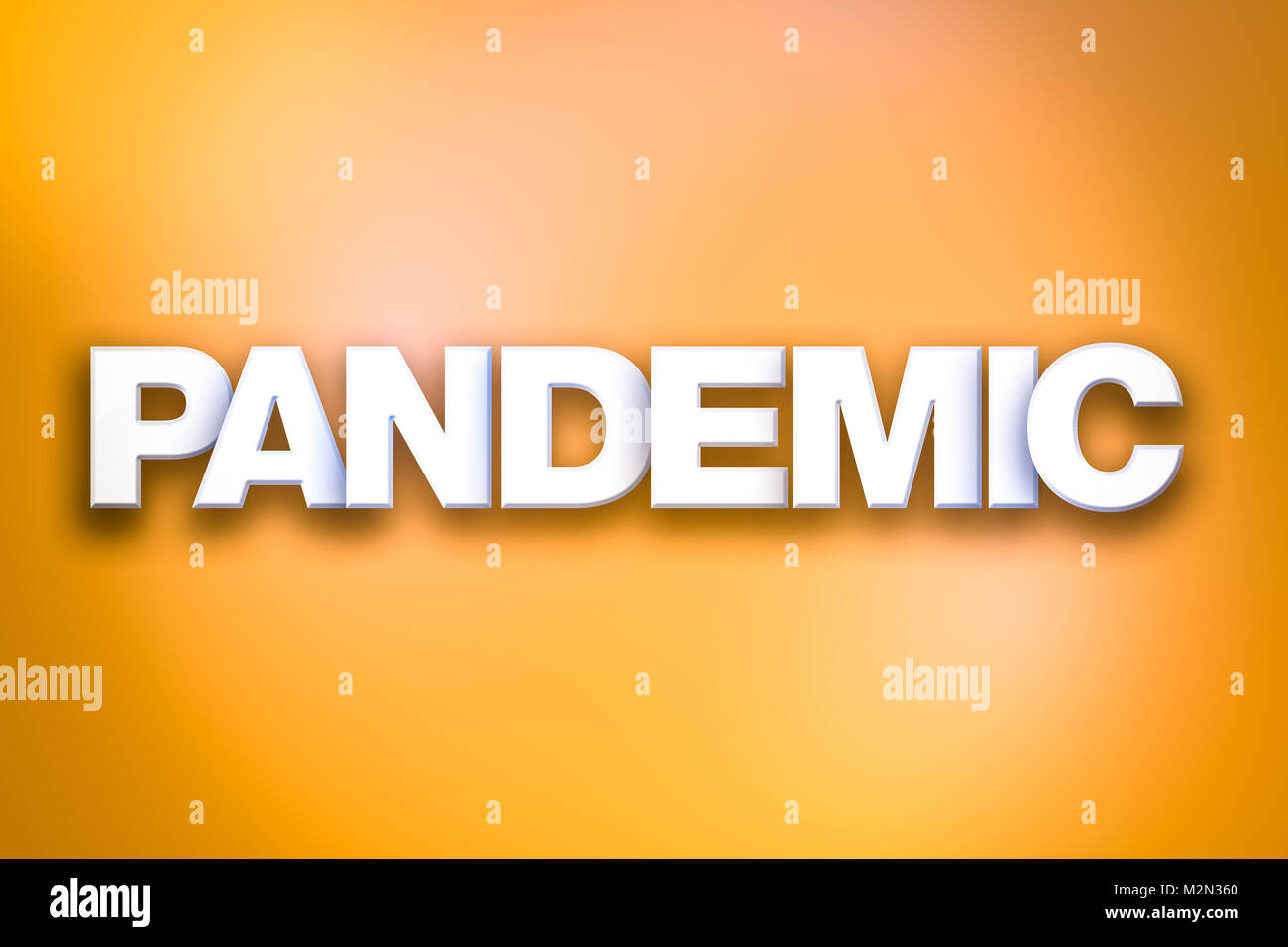 The word Pandemic concept written in white type on a colorful ...