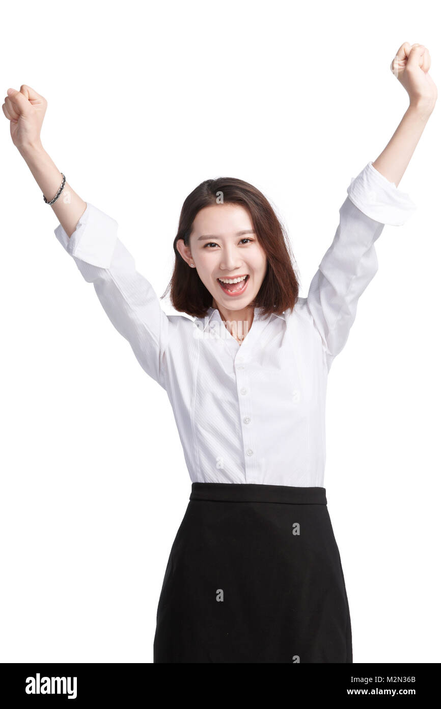Happy young business woman Stock Photo - Alamy