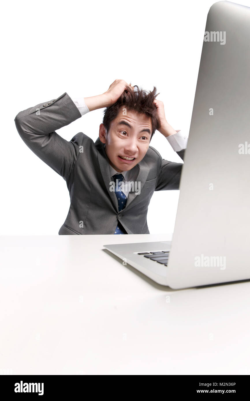 Facial pain business young man Stock Photo - Alamy