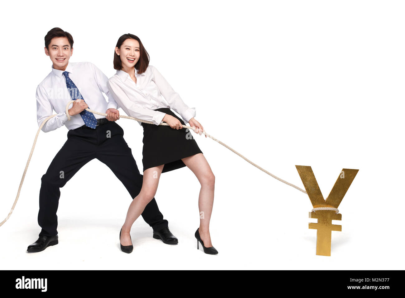 Young men and women business finance Stock Photo - Alamy