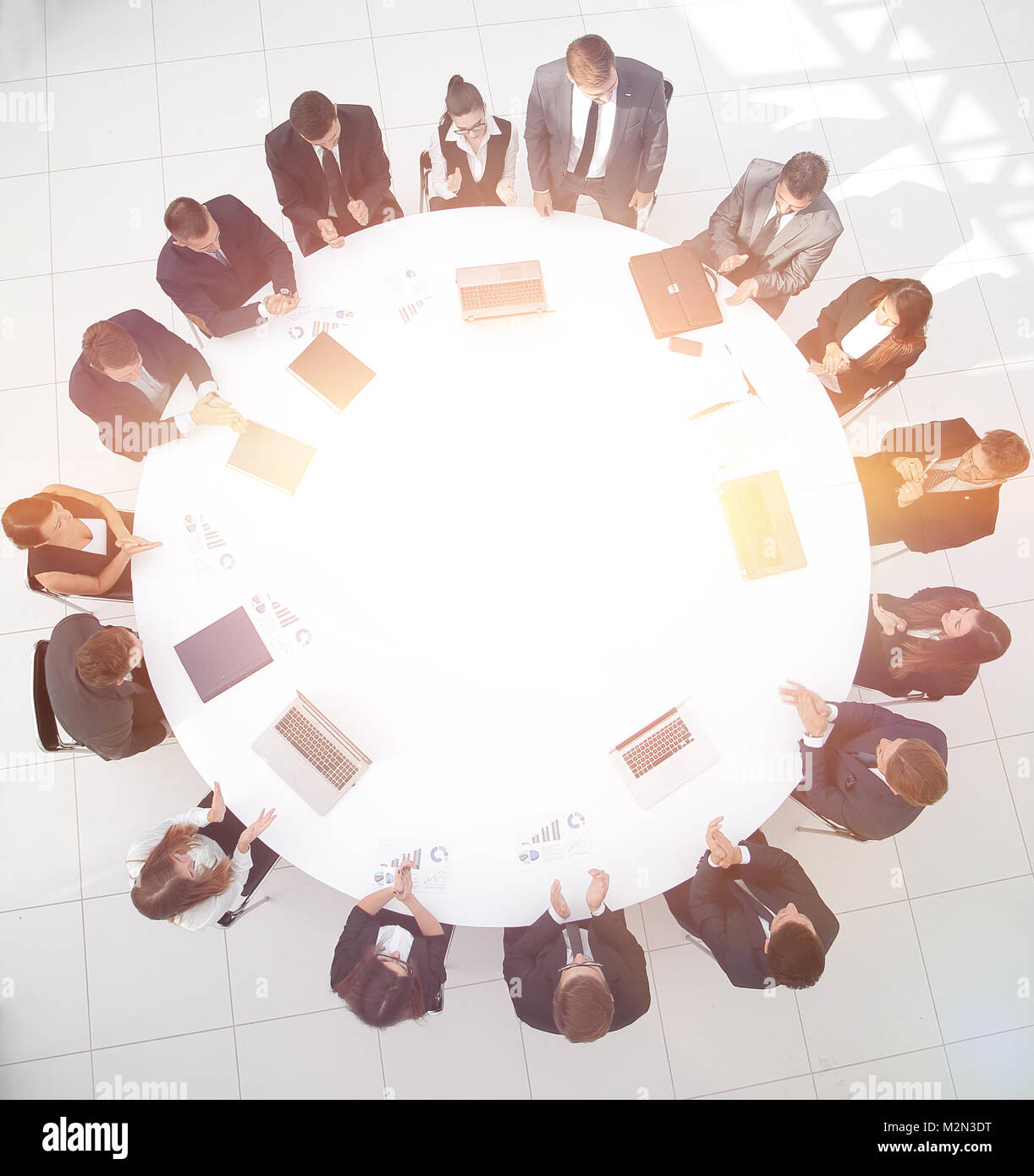 view from the top.meeting business partners for round - table Stock ...