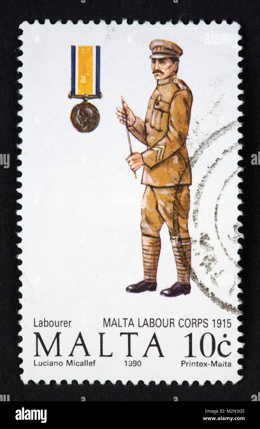 Maltese postage stamp Stock Photo - Alamy