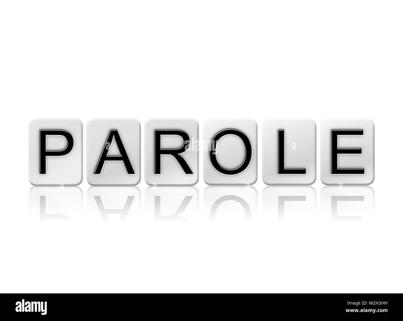The word Parole concept and theme written in white tiles and isolated ...