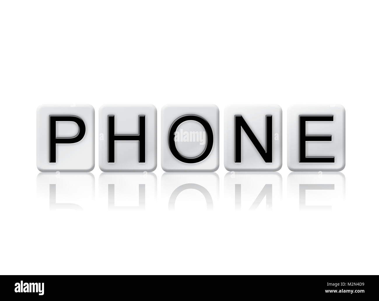 The word Phone concept and theme written in white tiles and isolated on ...