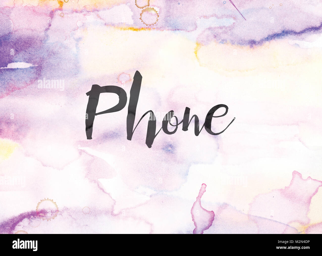 The word Phone concept and theme written in black ink on a colorful ...