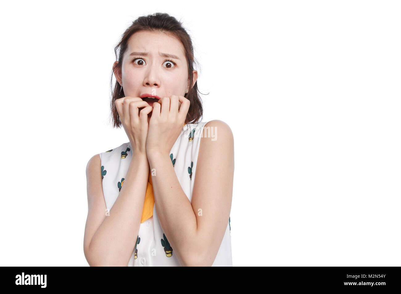 Facial expressions shock young woman Stock Photo - Alamy