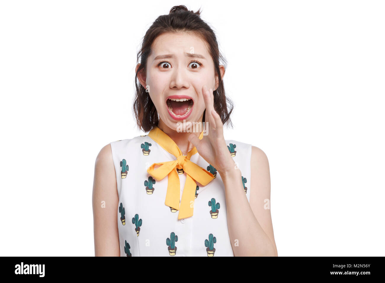 Facial expressions shock young woman Stock Photo - Alamy