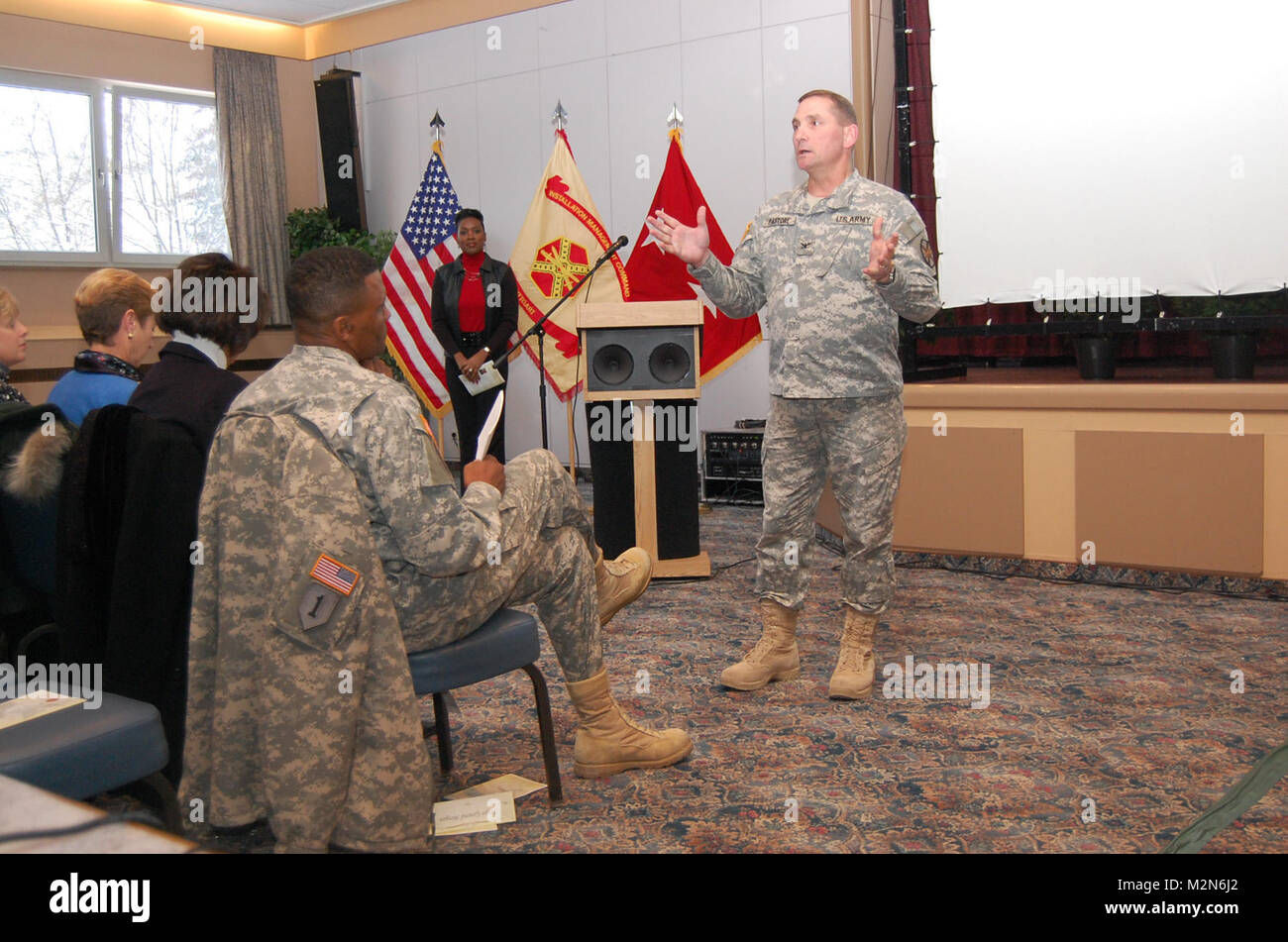 USAG Stuttgart garrison commander speaks at an MLK day observance ...