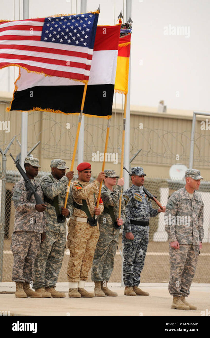 In front of the color guard by 1st Armored Division and Fort Bliss ...