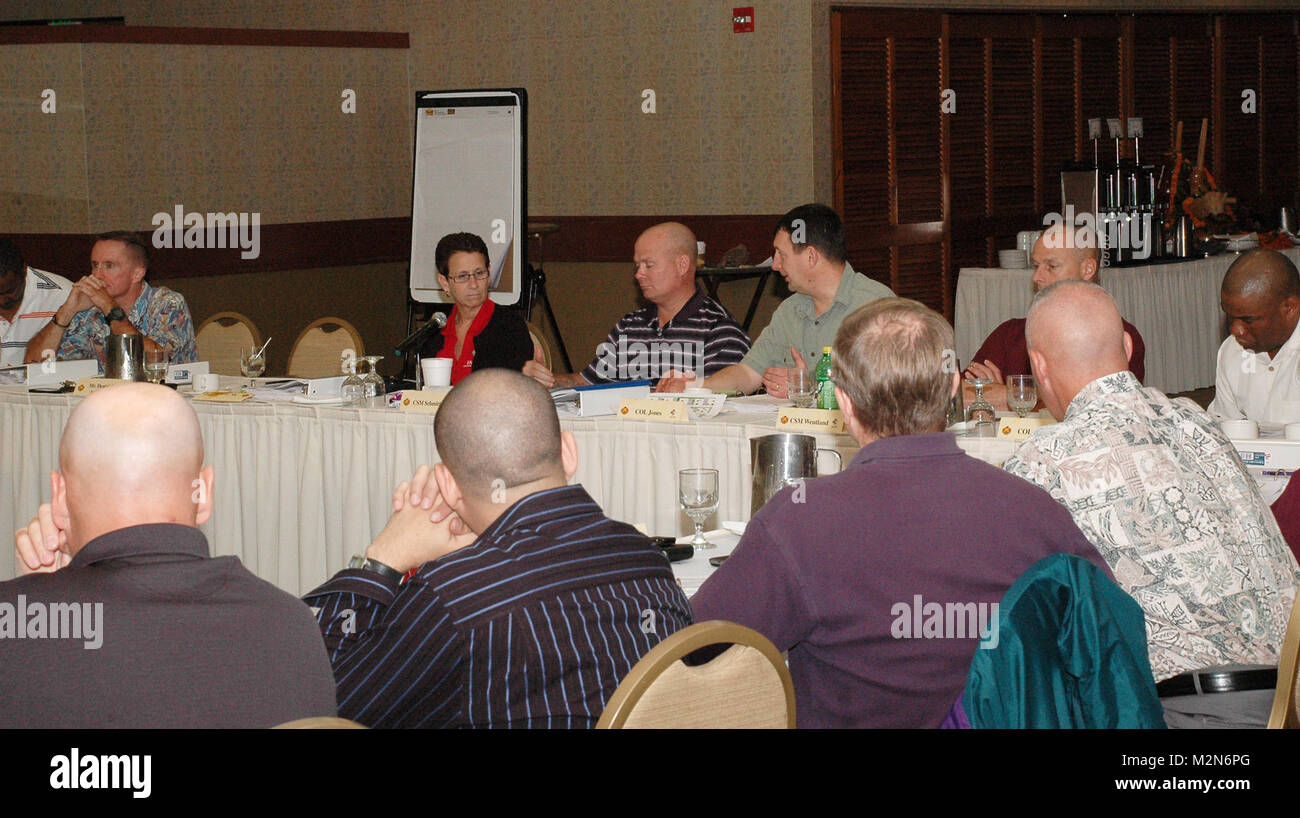 Group discussion by Army IMCOM-Pacific Stock Photo - Alamy