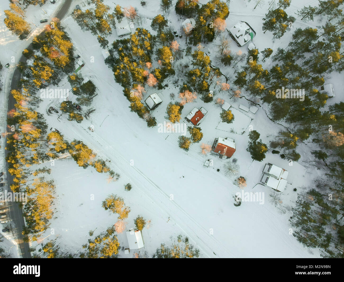 Aerial view at Divcibare, Serbia at winter time Stock Photo - Alamy