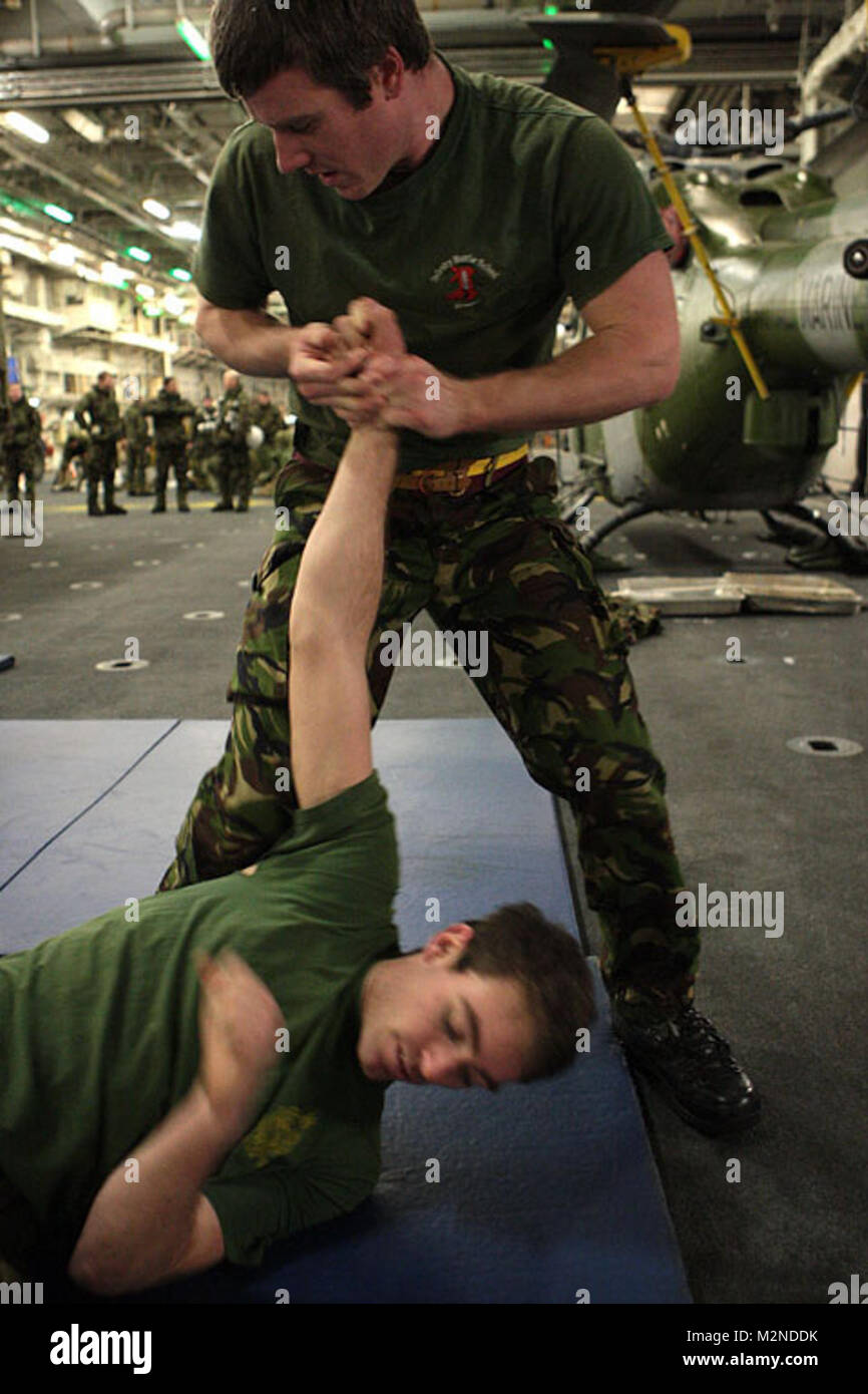 HMS OCEAN - United Kingdom Royal Army Capt. Tony J. Purvis performs a ...