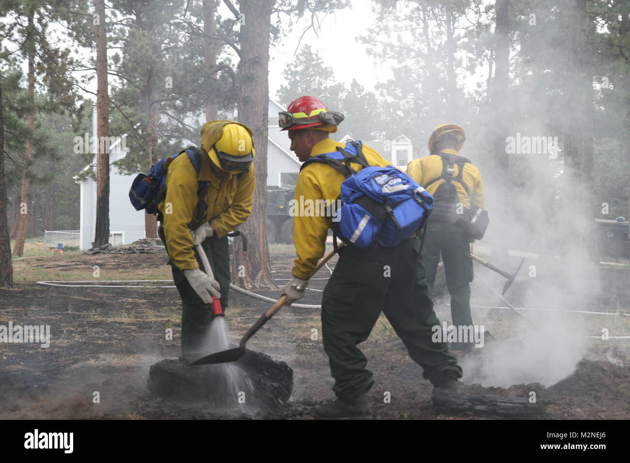 U.S. Soldiers from the 1157th Engineer Firefighter Company, Colorado ...